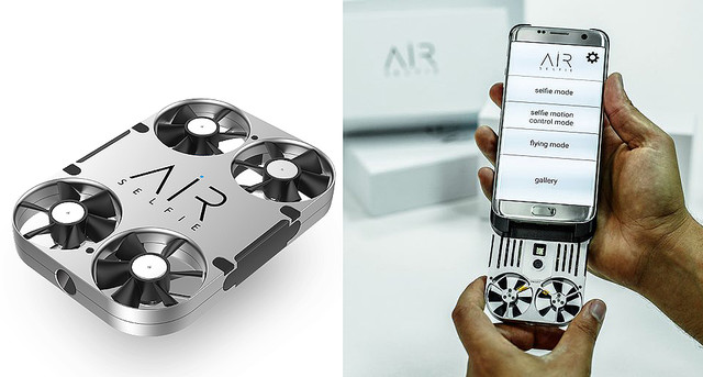 動画：小型ドローンがスマホケースにドロンと隠れて充電＆持ち運び、 自撮り系ドローン 「AirSelfie」：CES 2017 - ライブドアニュース
