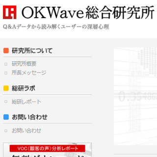 【画像】OKWaveのQ＆Aビッグデータで分析を行う「OK総研」が開設 - ライブドアニュース