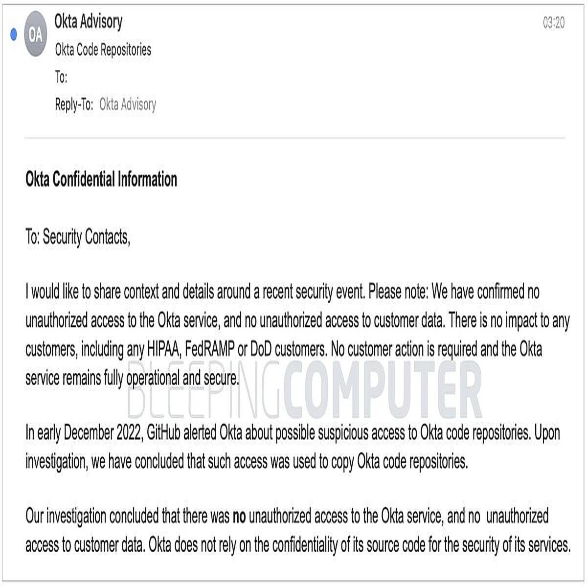 OktaのプライベートGitHubリポジトリに不正アクセス、ソースコード流出 (2022年12月23日掲載) - ライブドアニュース