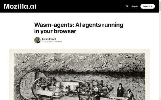 AIエージェントを余計なアプリのインストール不要でブラウザ上で直接実行可能にする「Wasm agents」をMozillaが公開、WebAssemblyを使ってブラウザ内でPythonベースの ...