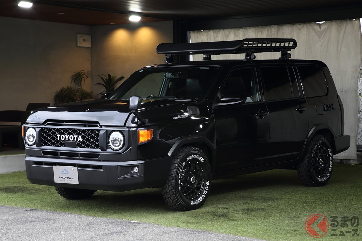 【画像】突如現れた「＆#8221;ランクル＆#8221;風プロボックス」に反響多数！ 「細かい所も再現してる！」「良いサイズ感」の声も！ 箱ばん屋が手掛けた“丸目ライト”×“カクカクデザイン ...