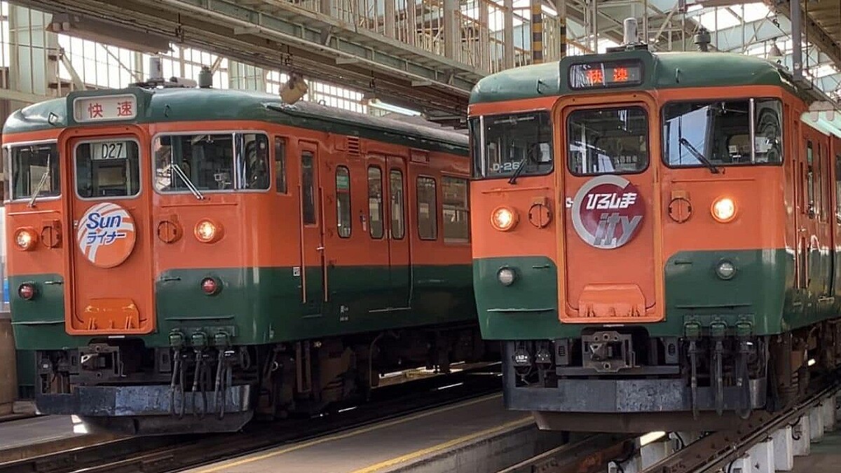 「さよなら115系湘南色」全国に残る3編成のうちJR西日本「D26・D27」2編成が引退「お別れ展示会」 残る1編成はどこに？【岡山】 - ライブドアニュース