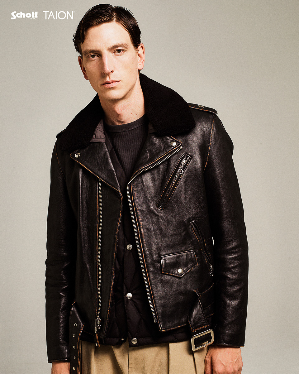 冬の革ジャン、中に何着よう。お悩みならTAION×Schottのダウンなんてどう？ - ライブドアニュース