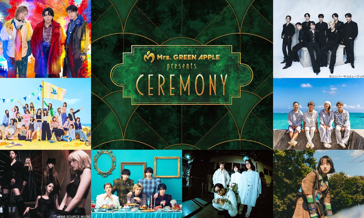 Mrs. GREEN APPLE、『CEREMONY』をTVerで独占無料配信開始 ATEEZ、日向坂46、HY、ルセラら参加 - ライブドアニュース