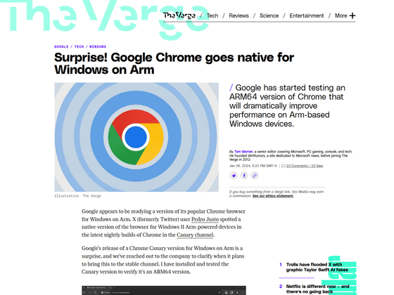 Google ChromeがArm版Windowsに対応、まずは開発者向けビルドでのテストから - ライブドアニュース