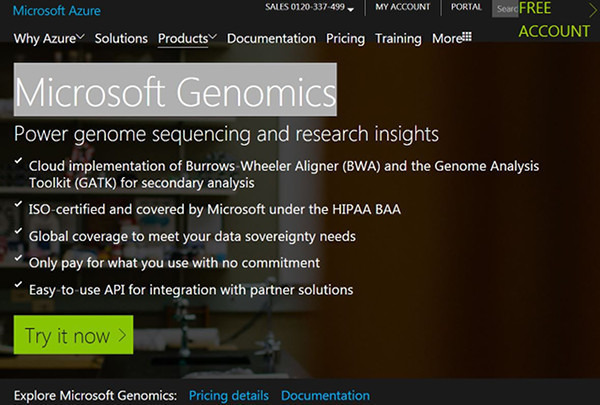 Microsoft、ゲノム研究のためのサービス「Microsoft Genomics」提供を開始 - ライブドアニュース