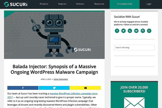 感染サイトは100万超、WordPressマルウェアキャンペーン「Balada Injector」の防御策は？ - ライブドアニュース