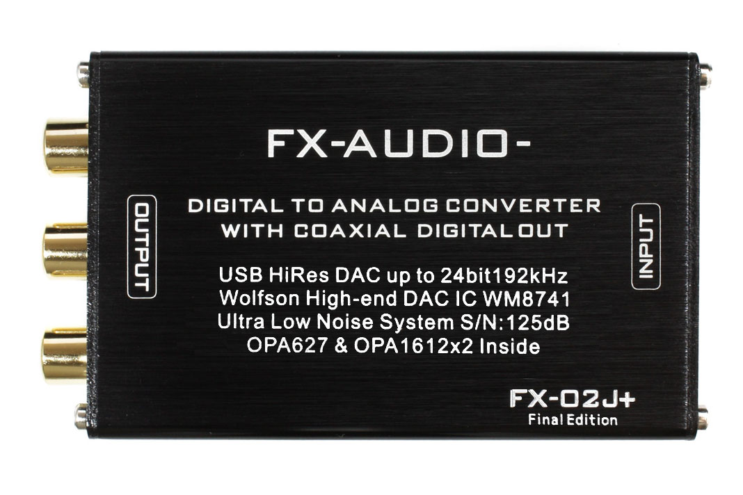 FX-AUDIO-、WM8741搭載のUSB-DAC「FX-02J+」の特別仕様・最終生産モデル。8480円 - ライブドアニュース