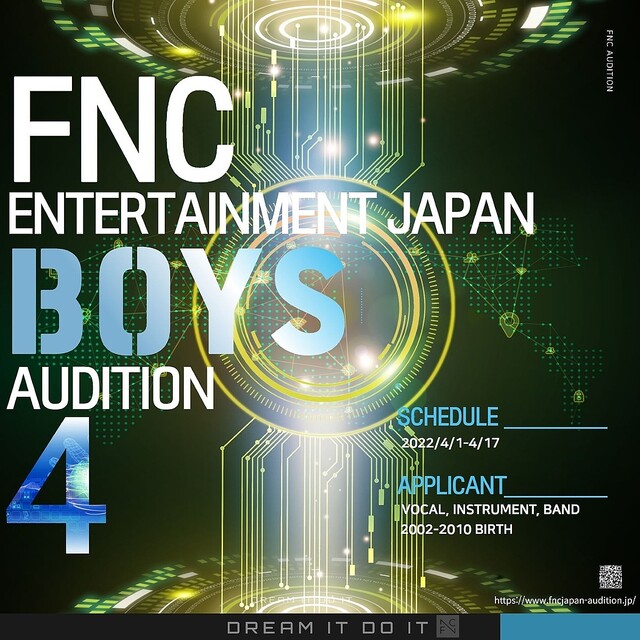 FNC ENTERTAINMENT JAPAN主催「BOYS AUDITION 4」を開催決定！本日よりエントリー開始 (2022年4月1日 ...