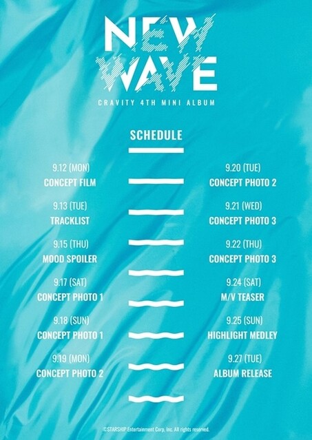CRAVITY、9月27日に4thミニアルバム「NEW WAVE」でカムバック！スケジュールを公開 - ライブドアニュース