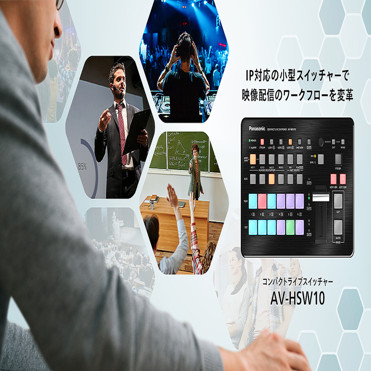 パナソニック、IP対応コンパクトライブスイッチャー「AV-HSW10」開発。ストリーミング配信やウェビナーで活躍[NAB2023] (2023年3月30日掲載) - ライブドアニュース