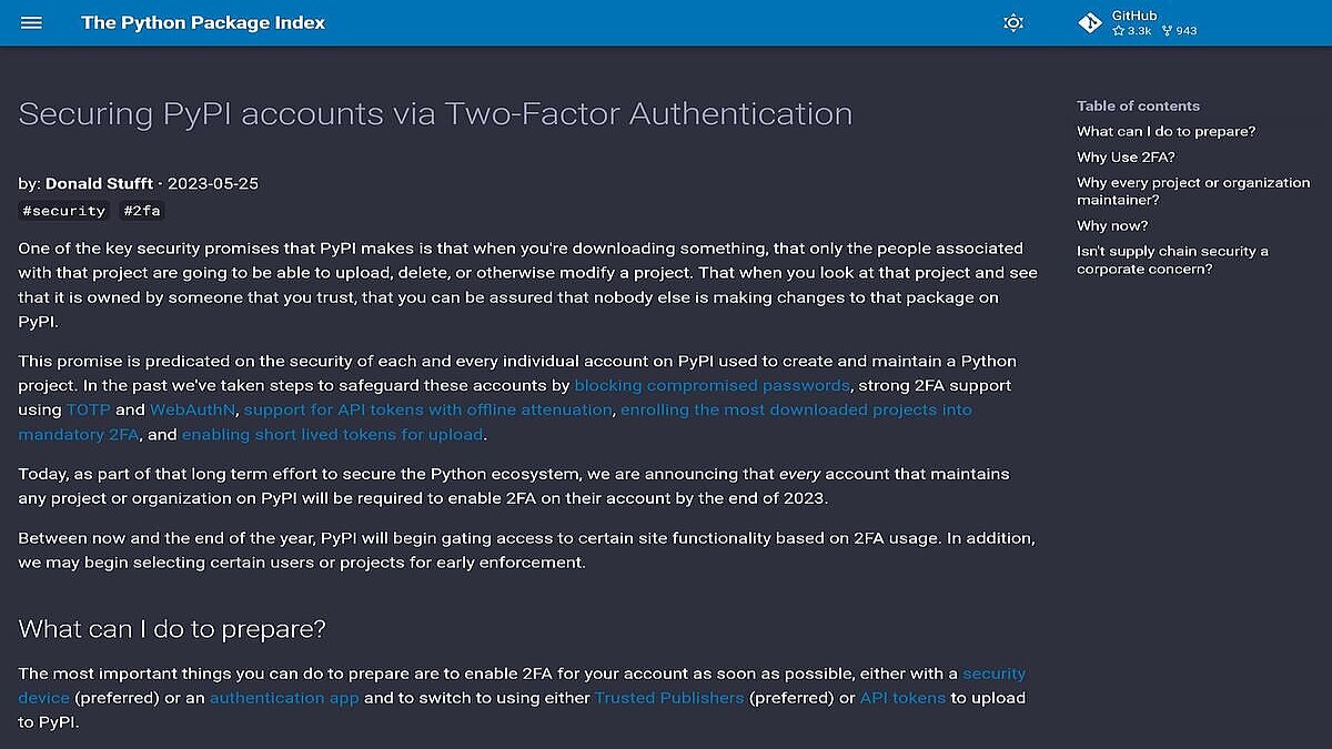 Python、2023年末までに「PyPI」で2要素認証を要求 (2023年5月29日掲載) - ライブドアニュース