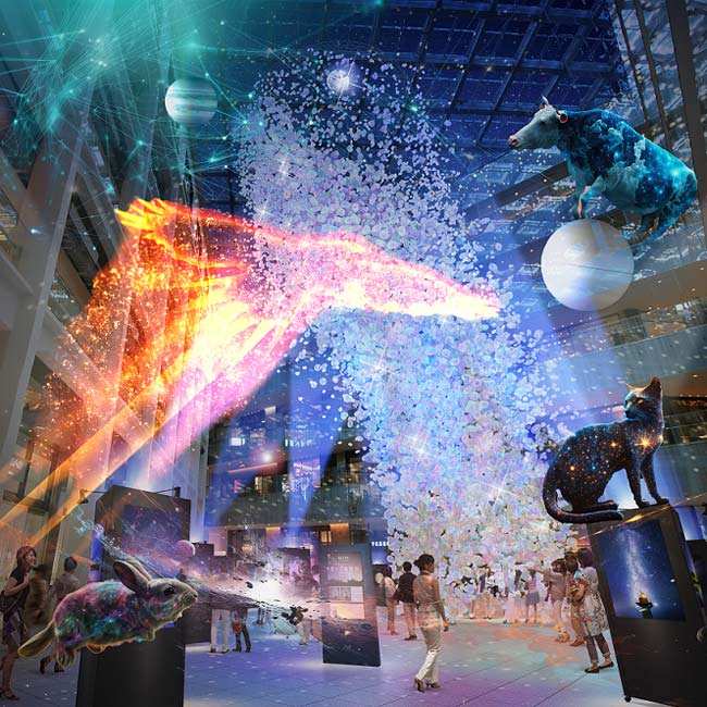 約10000個の特殊なバルーンを使用した巨大な天の川オブジェが出現！「KITTE 10th SUMMER PROGRAM 夏の天体観測」が開催 - ライブドアニュース