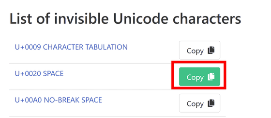 目に見えないUnicode文字をコピペして使えたり元のUnicode文字を検索したりできる「Invisible Characters ...