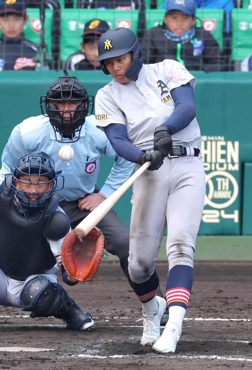 【センバツ】青森山田・吉川勇大 低反発より「飛ばせる」木製バットでサヨナラ呼ぶ中越え三塁打 (2024年3月22日掲載) - ライブドアニュース