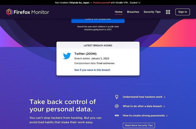 Twitterからメールアドレスが漏洩、「Firefox Monitor」で確認を (2023年1月7日掲載) - ライブドアニュース
