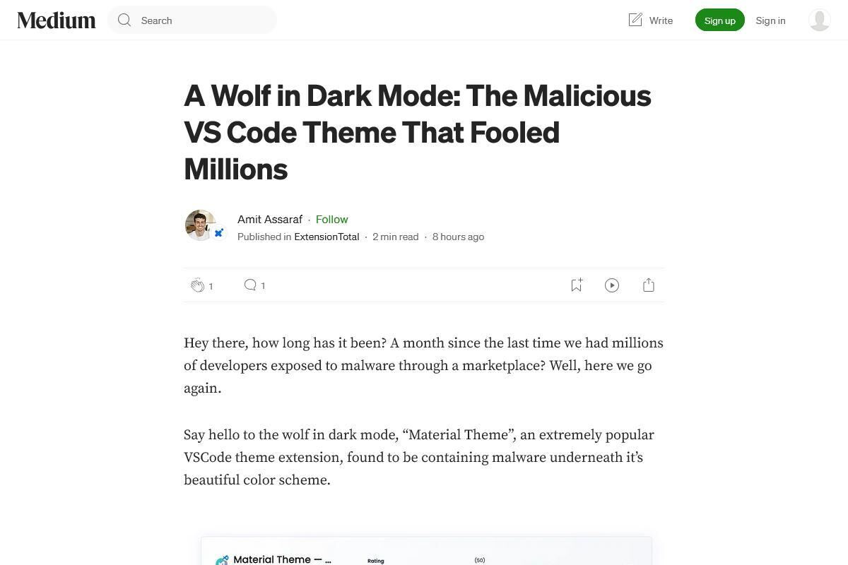 VS Codeの人気拡張機能にマルウェア、すぐに削除を - 900万回以上DL - ライブドアニュース