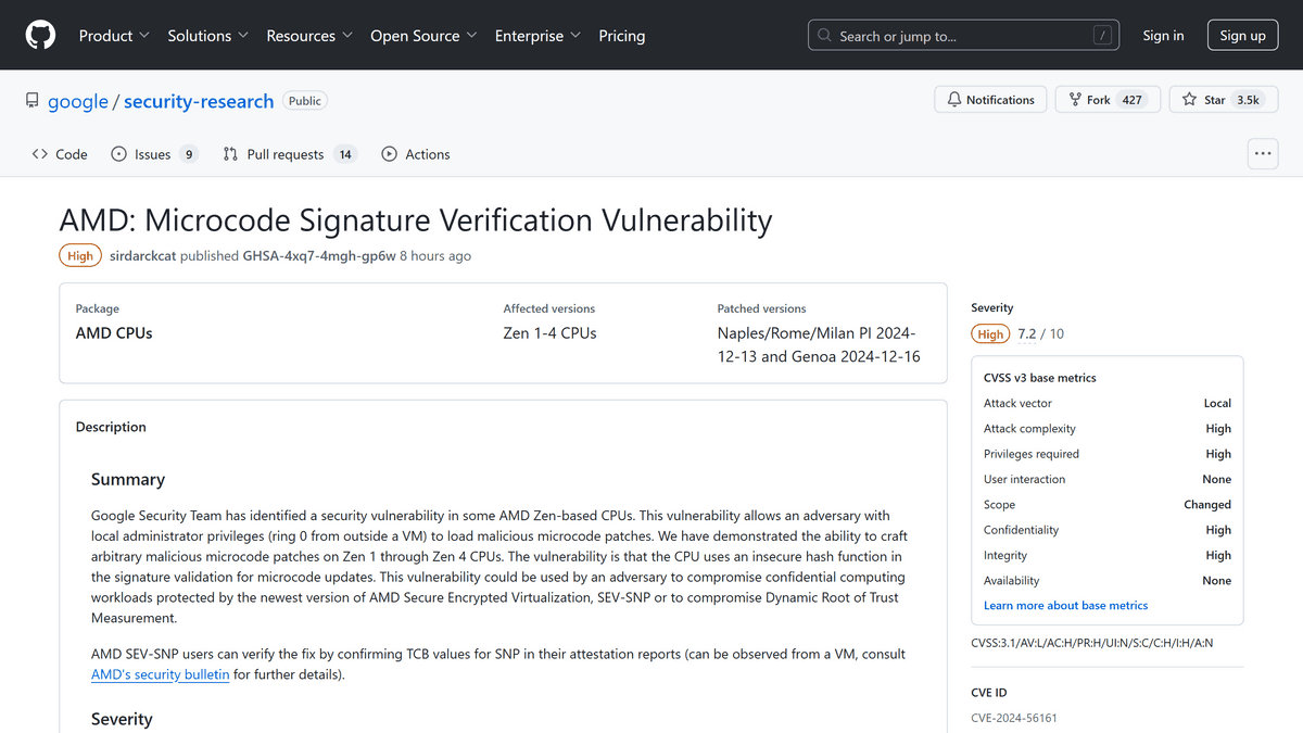 AMD製CPUにセキュリティ上の脆弱性があることをGoogleが報告 - ライブドアニュース
