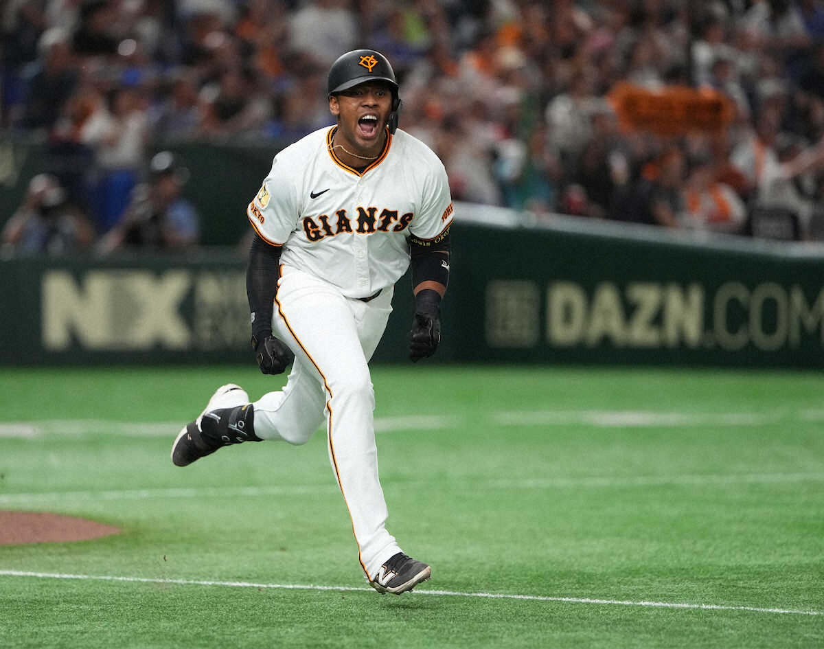 巨人・オコエ DeNAバウアーKO打 得点圏今季14打席目で初安打が満塁一掃三塁打 - ライブドアニュース