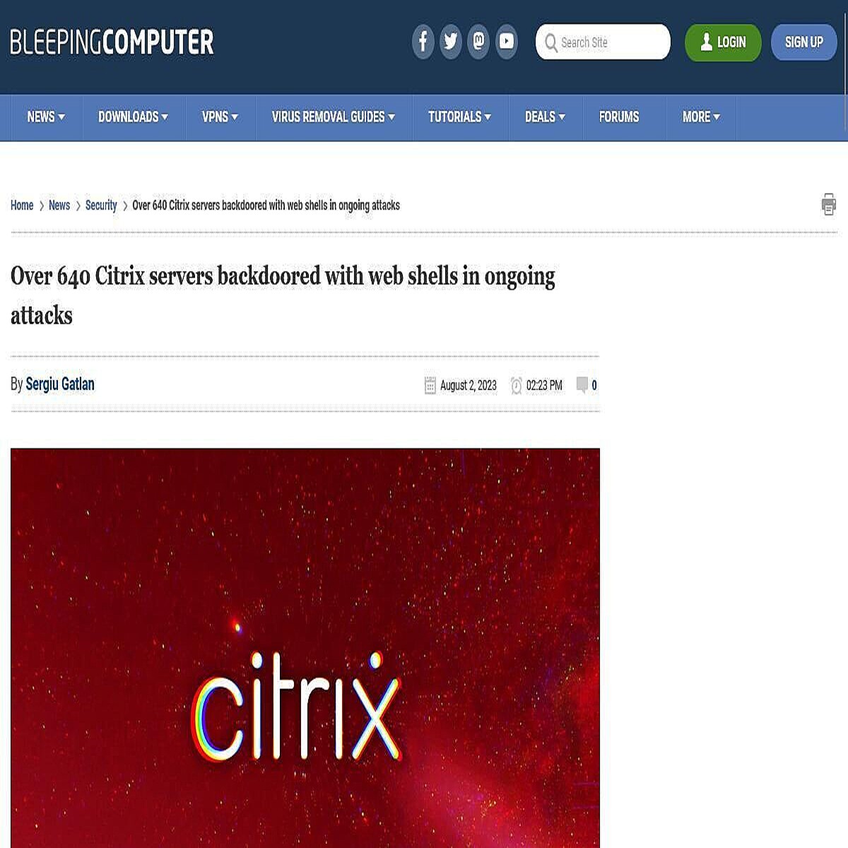 640台超えるCitrixサーバにバックドア、現在進行中の深刻な問題 - 対処を (2023年8月4日掲載) - ライブドアニュース