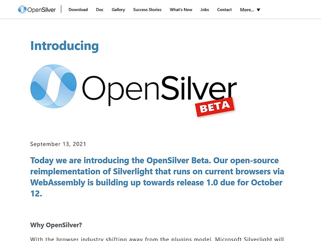 Microsoft Silverlightがオープンソース化、「OpenSilver」ベータ版リリース - ライブドアニュース
