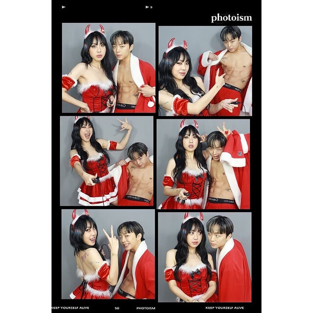 【画像】ラッパーのイ・ヨンジ＆Layone、まるでカップル？大胆露出のサンタ姿でツーショット（動画あり） 2/2 - ライブドアニュース