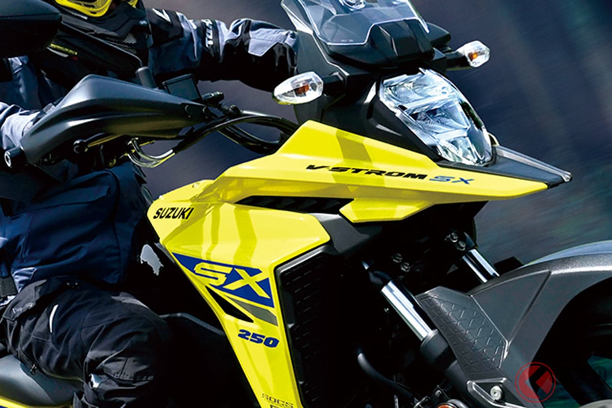 スズキ 新型「スポーツクロスオーバー」登場！ 斬新デザインの“尖った”スタイリング!? 軽量な車体を活かした軽快な走り！ 「Vストローム ...