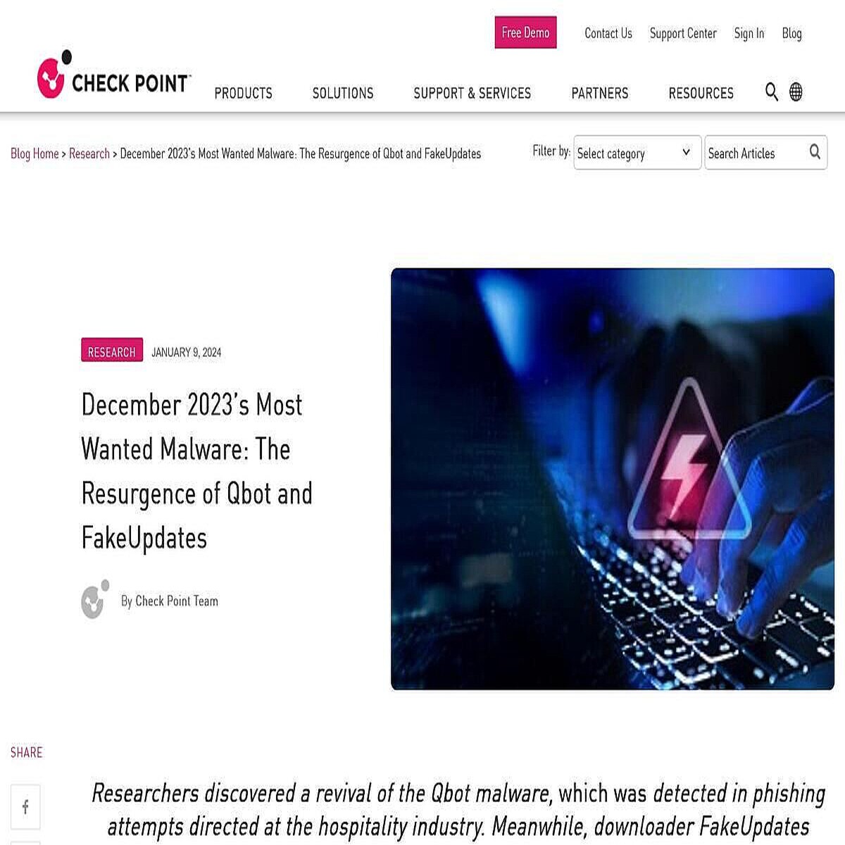 2023年12月のマルウェアランキング、4カ月でQbot復活 (2024年1月15日掲載) - ライブドアニュース