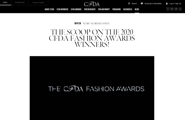 「2020年CFDA賞」はガブリエラ・ハーストとカービー・ジーン・レイモンドに栄冠、アクセサリー部門はテルファーが選出 - ライブドアニュース