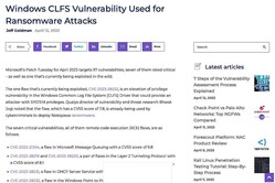 Windows CLFSの重大な脆弱性、ランサムウェア攻撃に悪用される - ライブドアニュース