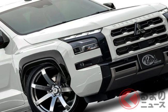 全長5m超！ ド迫力の三菱「大型タフ顔SUV」登場か！ 新型「トライトン」の過激カスタムイメージ公開！「ローダウン」と「大径ホイール」の相性の良さは想像以上 - ライブドアニュース