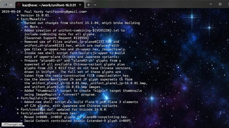 9月中にリリース予定のUnicode 16.0対応「GNU Unifont 16.0.01」リリース - ライブドアニュース