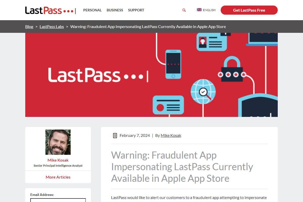 LastPassになりすました偽の詐欺アプリに注意、心当たりあれば確認を - ライブドアニュース
