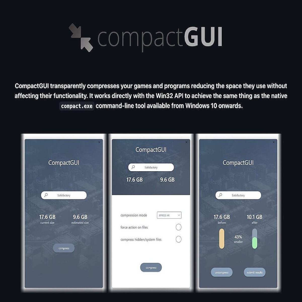 Windows 10や11の容量を一気に削減、圧縮ツール「CompactGUI」の可能性 (2025年5月5日掲載) - ライブドアニュース