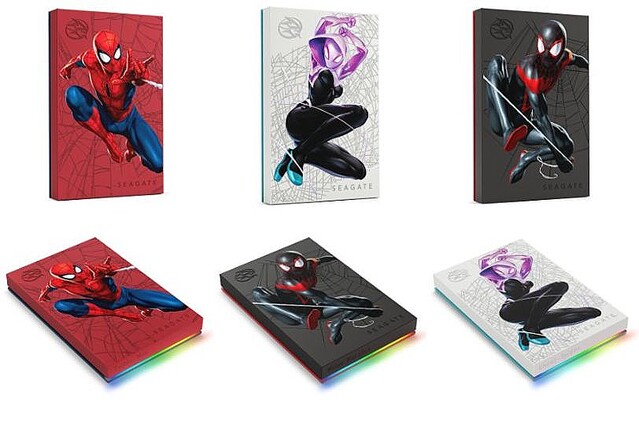 Seagateからスパイダーマンの外付けHDDが3種登場。RGBライトが光るギミック付き！ - ライブドアニュース