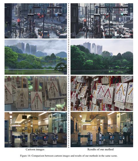 現実の写真をアニメ特有の表現要素に分解してアニメっぽく再構成する「White-box-Cartoonization」 - ライブドアニュース