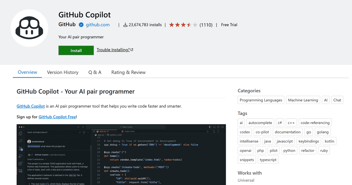 GitHub Copilotに無料プランが登場、機能面での制限は少ないものの月間使用回数に制限あり - ライブドアニュース