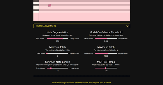 歌や楽器の録音をMIDIファイルへ正確に変換してくれるオープンソースのMIDIコンバーター「Basic Pitch」 - ライブドアニュース