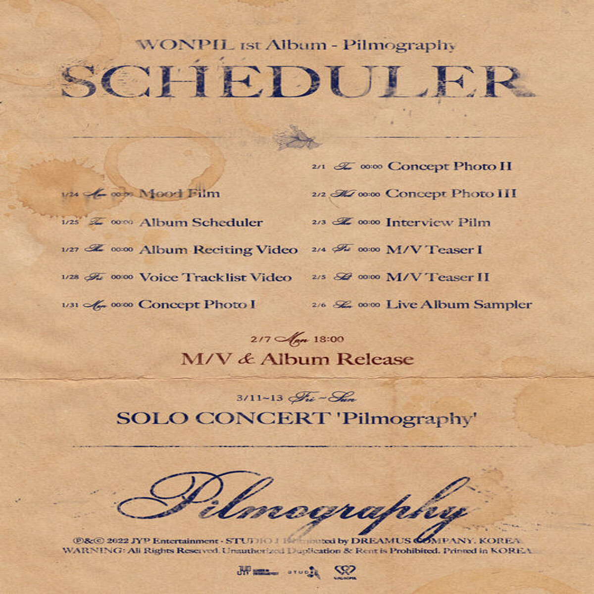 DAY6 ウォンピル、2月7日に1stアルバム「Pilmography」でソロデビュー！3月には単独コンサートも (2022年1月25日掲載 ...