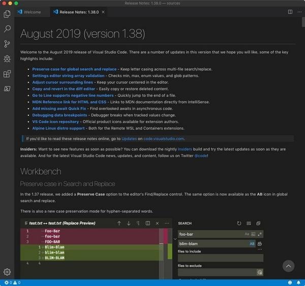 Microsoft、2019年8月Visual Studio Code新機能まとめを紹介 (2019年9月6日掲載) - ライブドアニュース