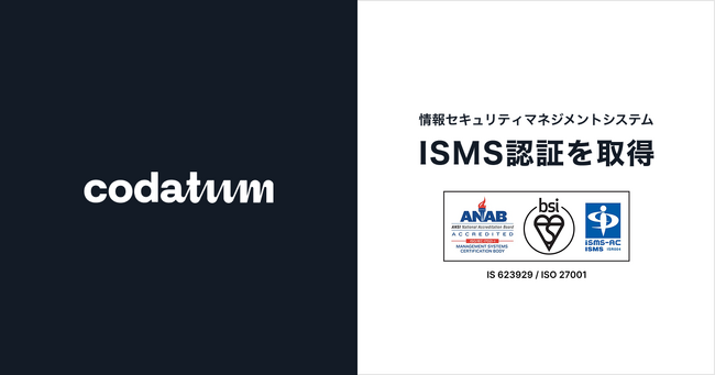 次世代BIツール「Codatum（コダタム）」、情報セキュリティマネジメントシステム（ISMS）の国際規格「ISO/IEC 27001」認証を取得 - ライブドアニュース